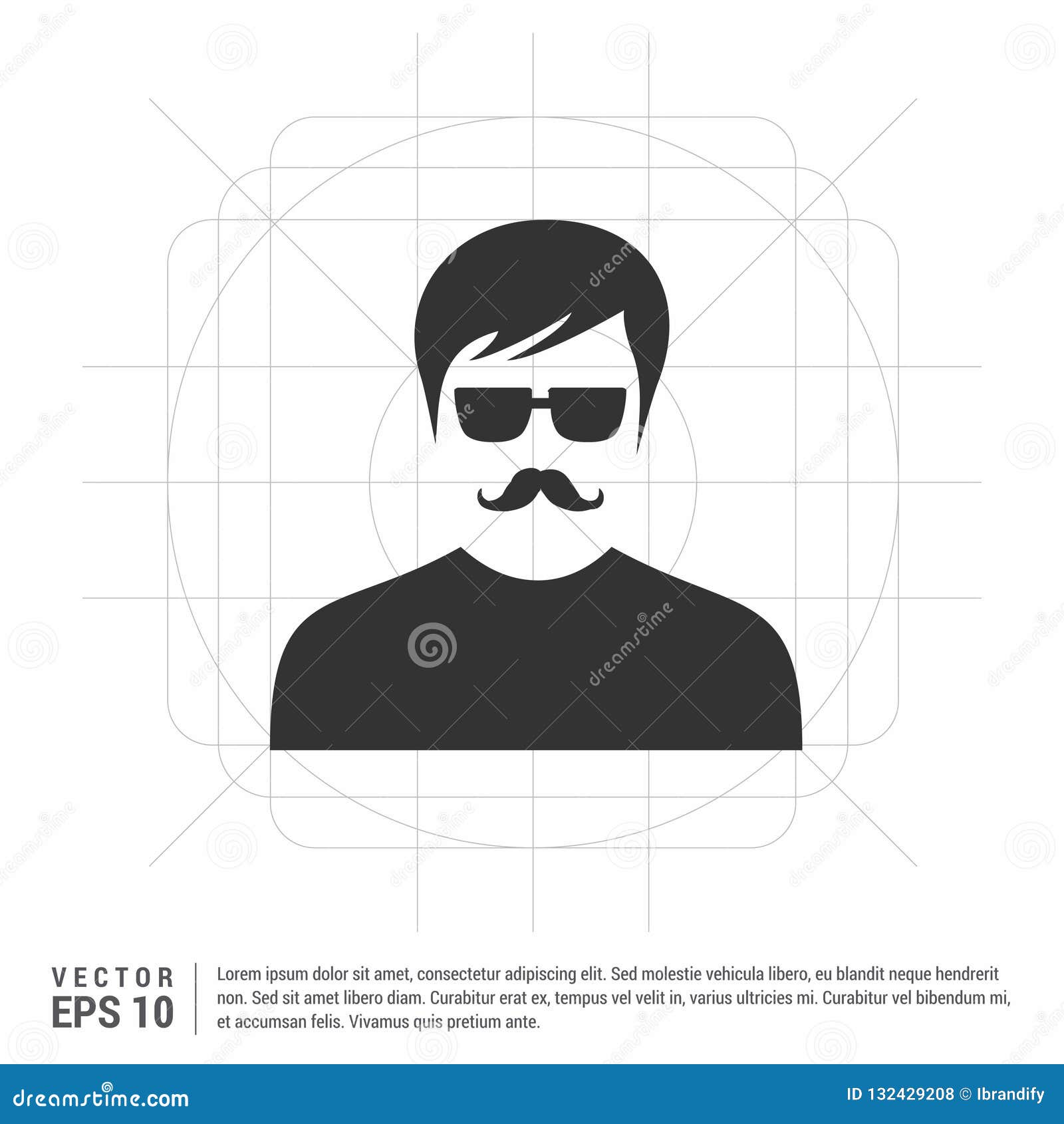 Male User Icon stock vector. Illustration of professional - 132429208