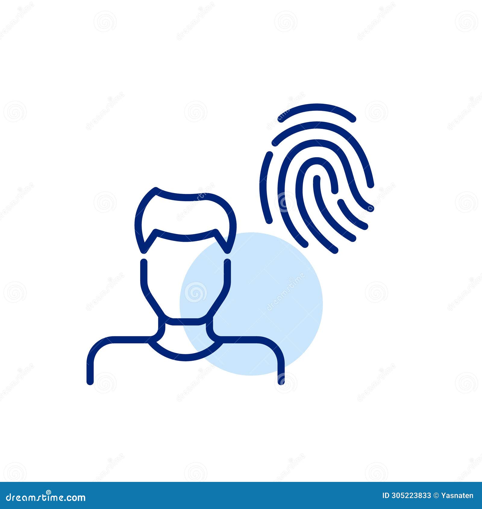 Male User Profile Protected by Fingerprint Id. Pixel Perfect, Editable ...