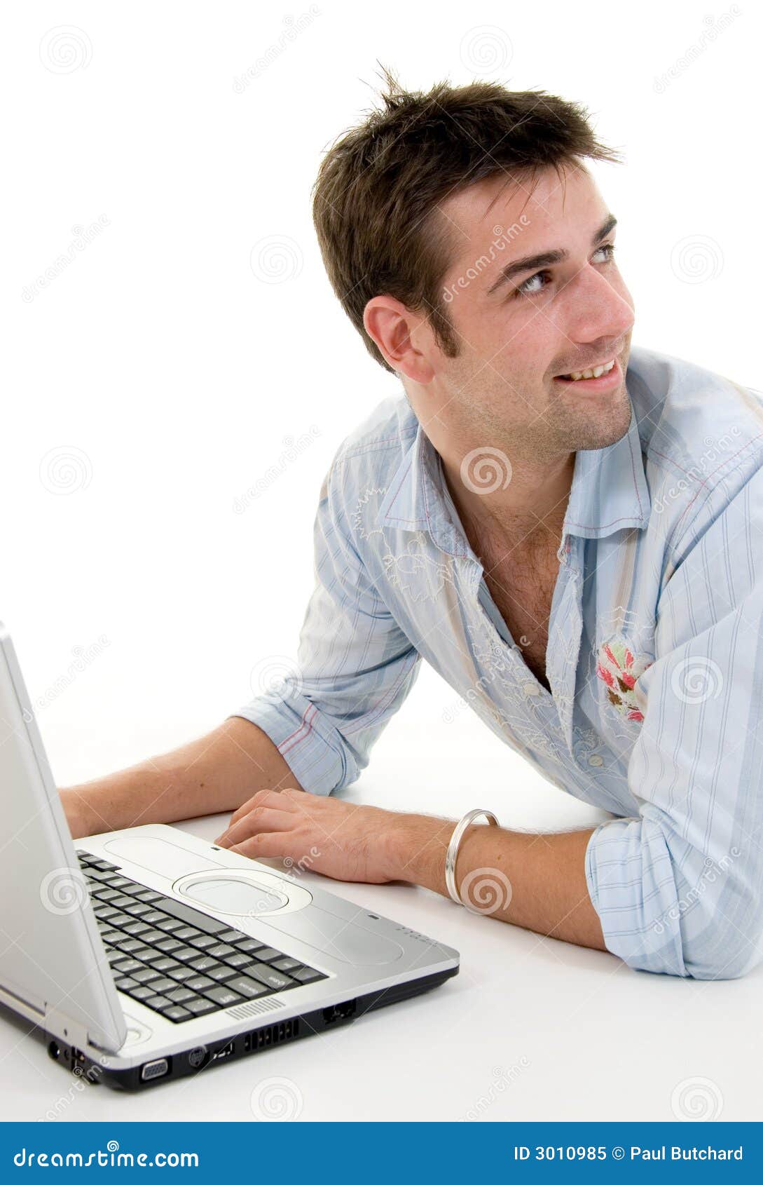 Male Using Laptop stock image. Image of searching, keyboard - 3010985