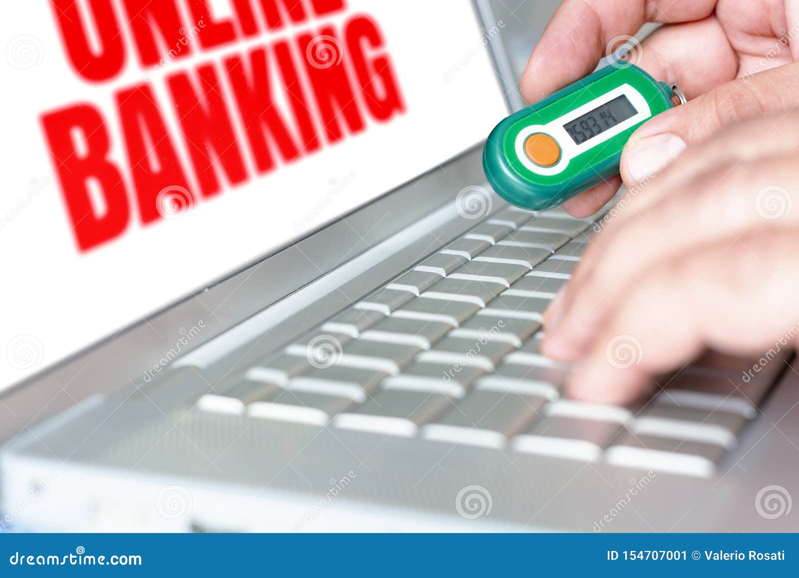 Male Using a Password Generator To Perform Online Banking Stock Image ...