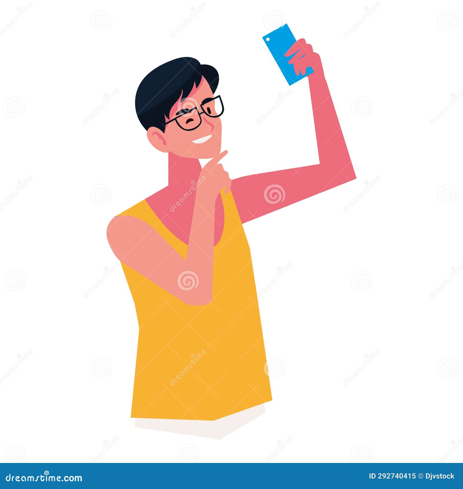 Male using smartphone stock vector. Illustration of application - 292740415