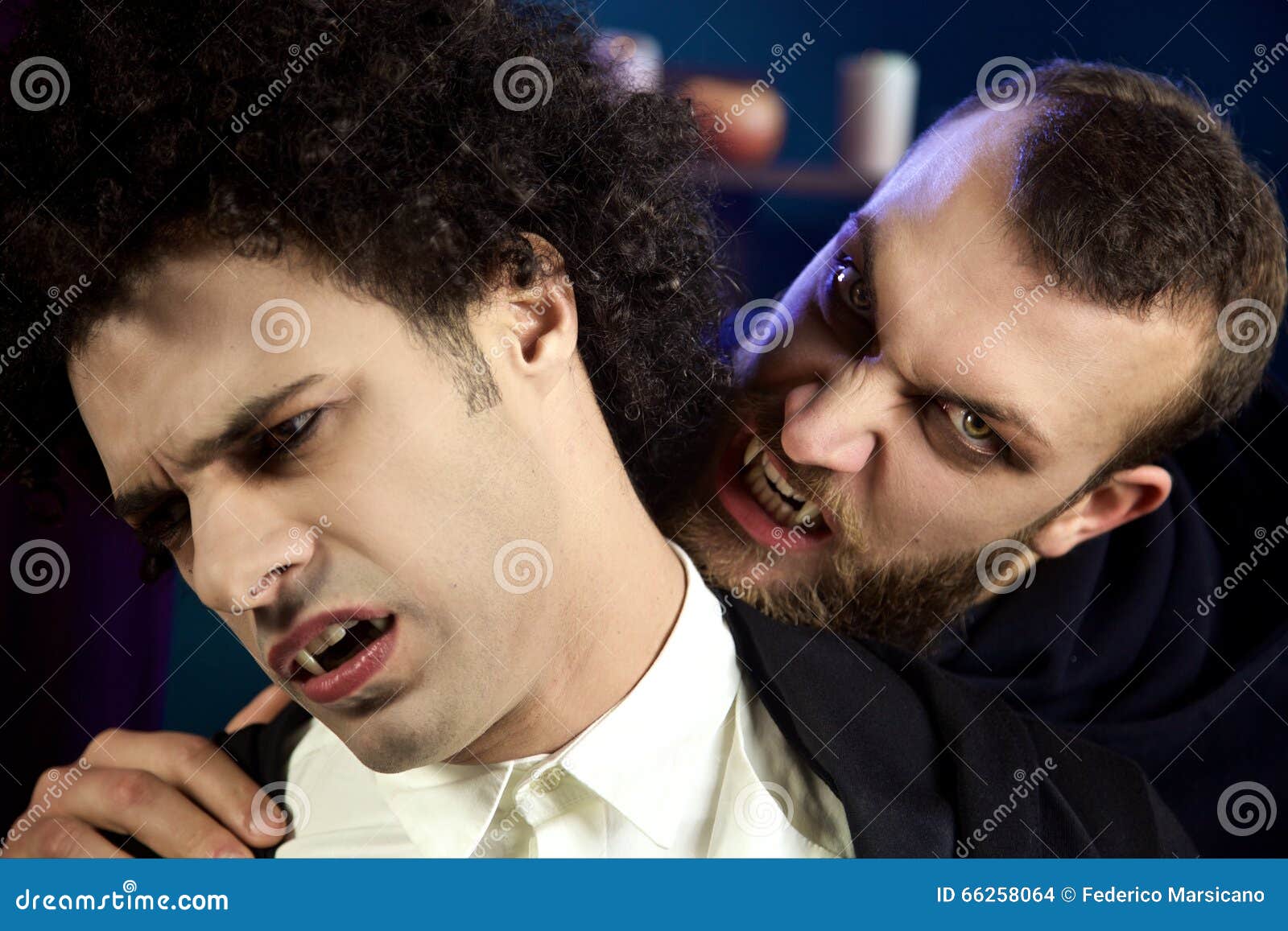 Male Vampire Attacking Other Desperate Vampire Stock Photo - Image of ...