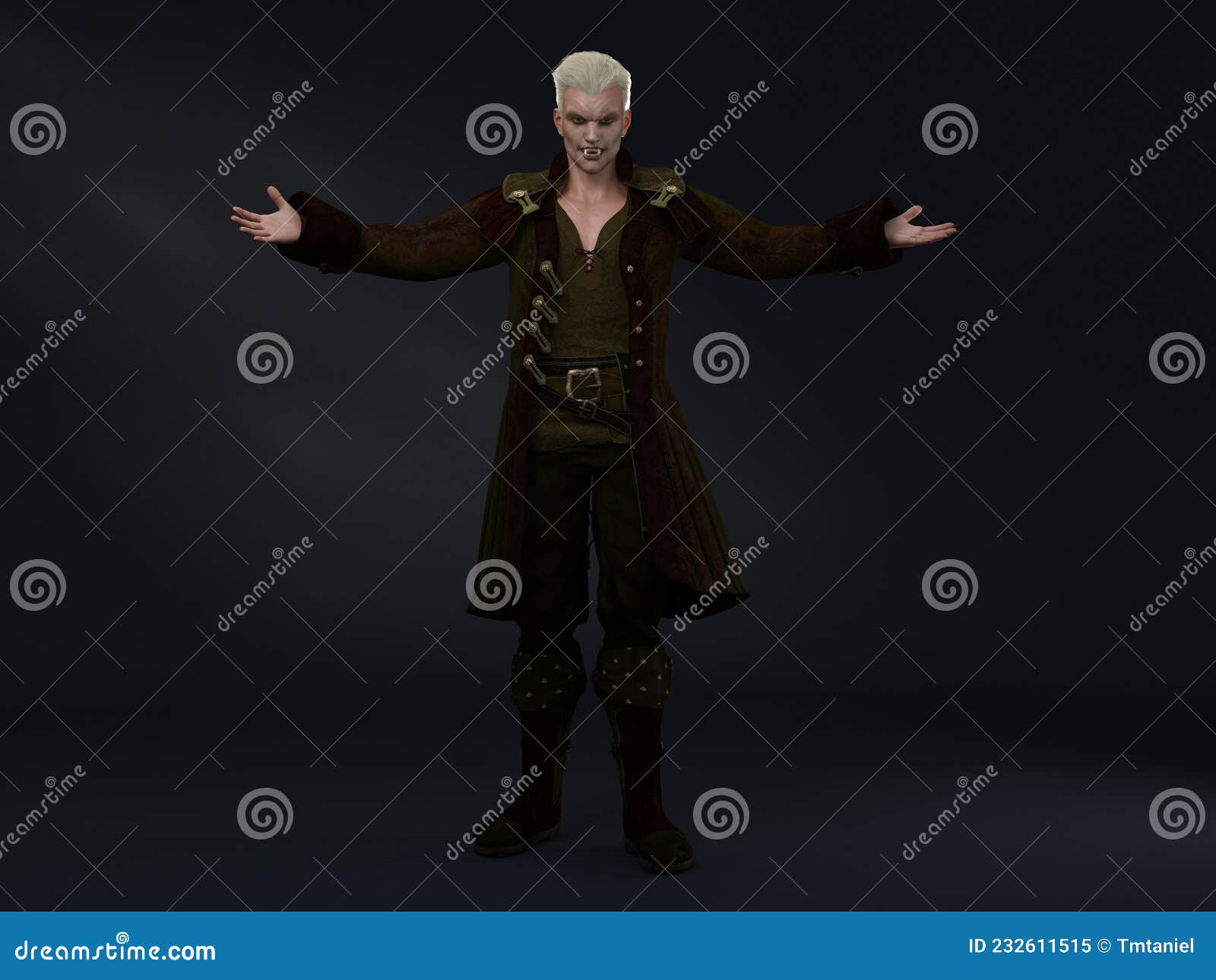 3D Render : Male Vampire Character, Horror Creature Character for ...