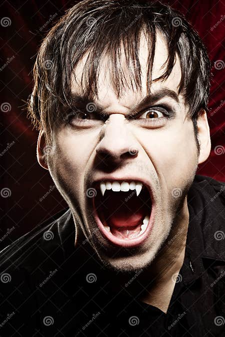 Male vampire screaming stock image. Image of portrait - 21645121