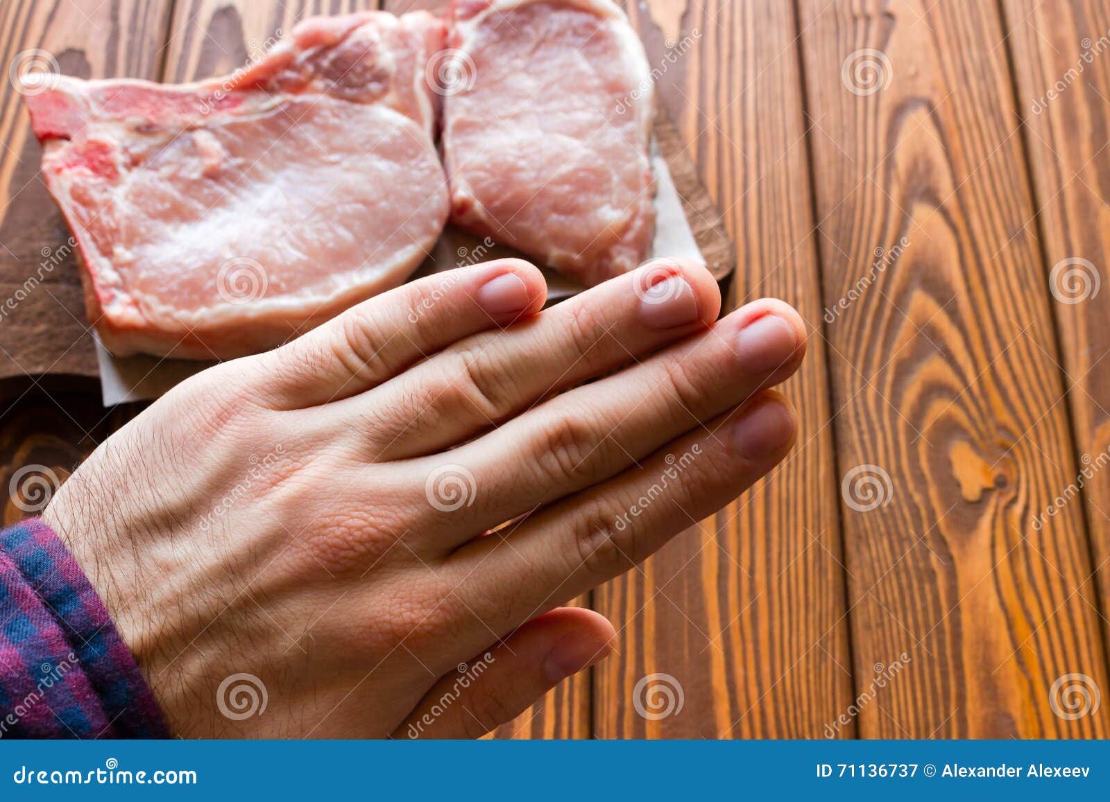 Male Vegetarian Refuses Meat Royalty-Free Stock Photography ...