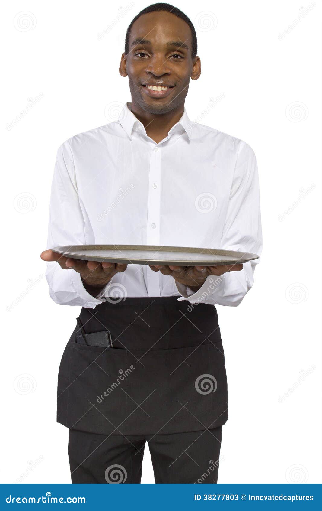 Male Waiter with a Tray stock image. Image of assistance - 38277803