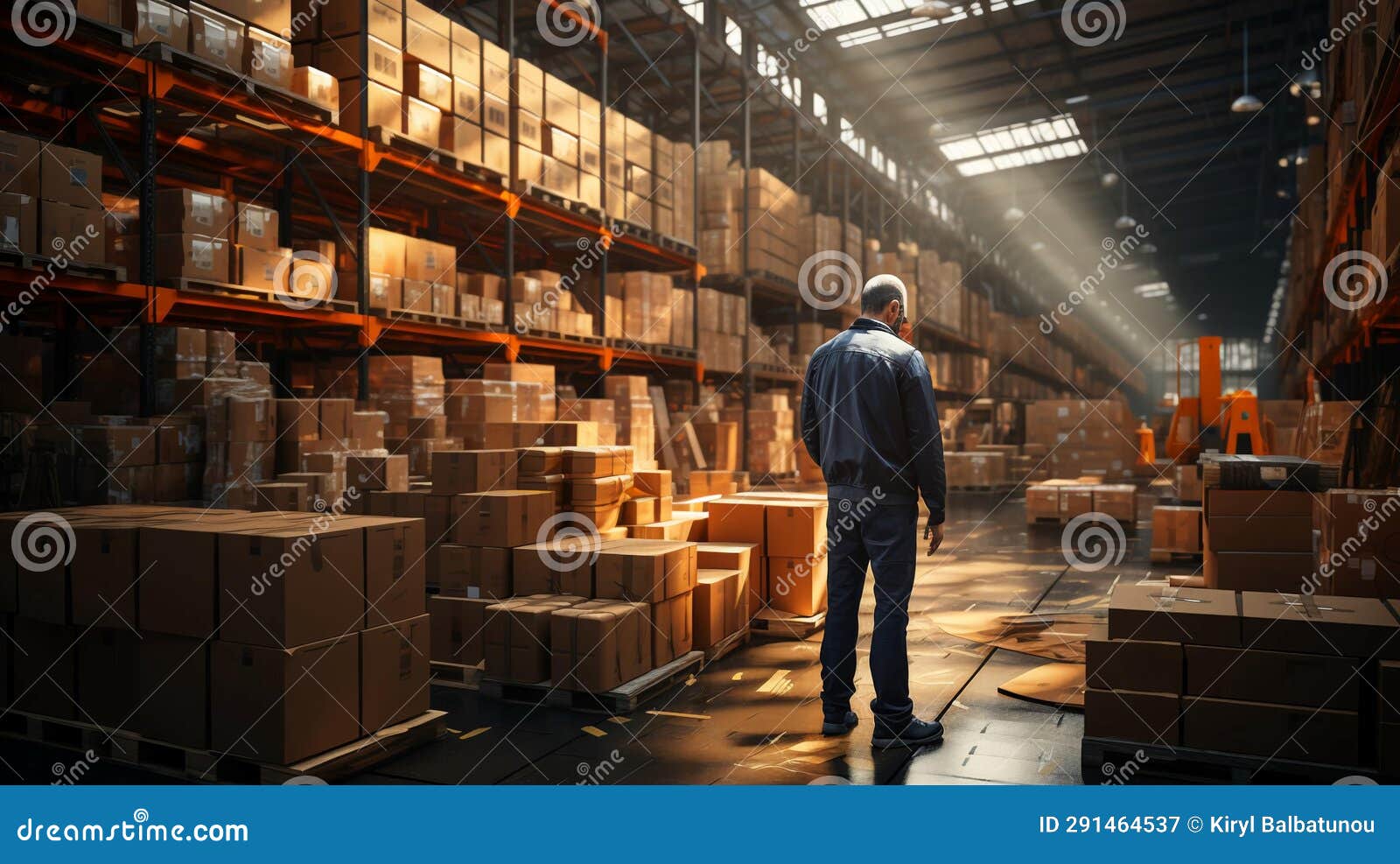 Male Warehouse Worker. Logistics Concept for Storage and Delivery Stock ...