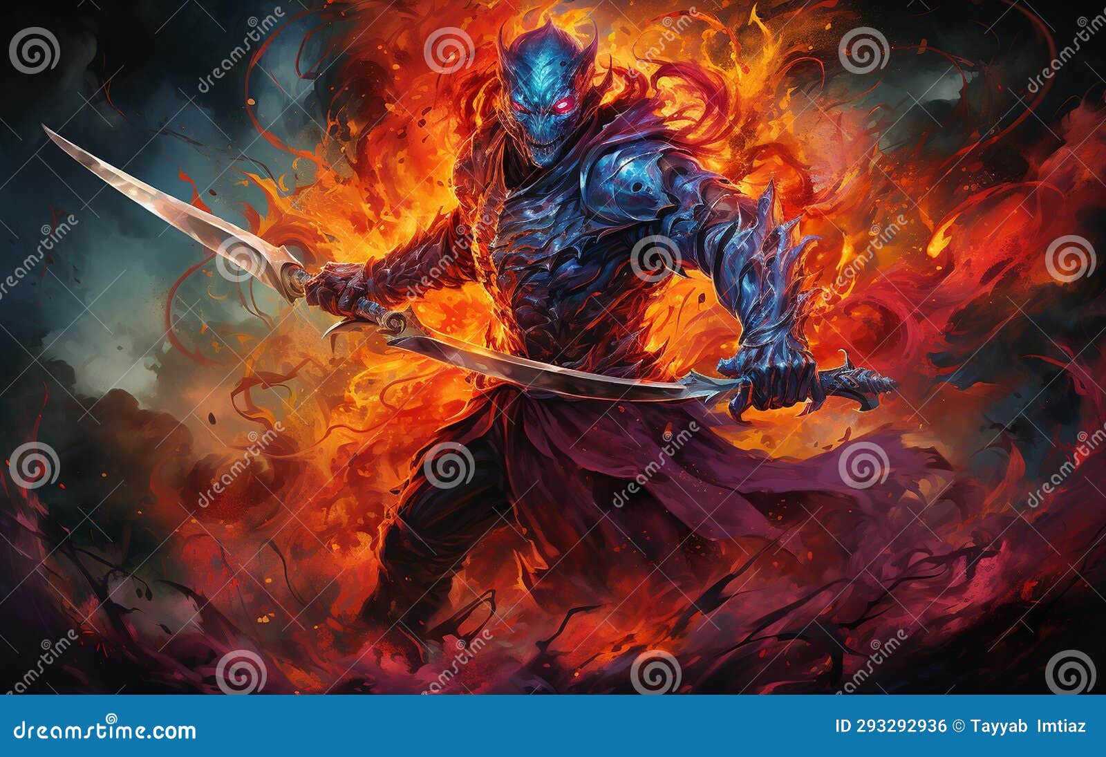 Male Warrior S Secret: the Devilish White Mask" Generative AI Stock ...