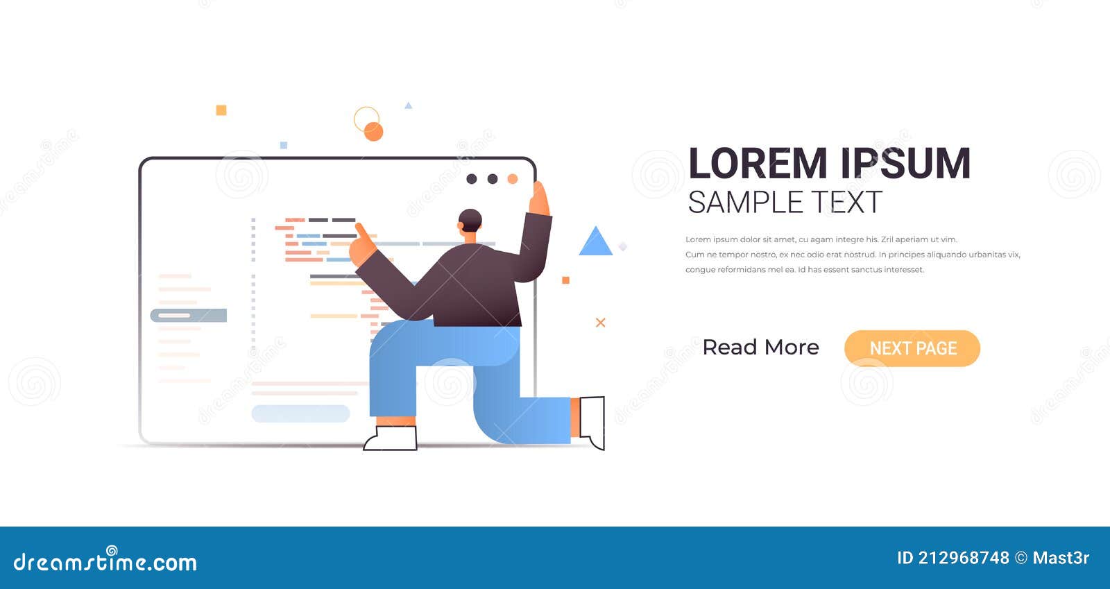 Male Web Developer Creating Program Code Development Of Software And Programming Concept Stock