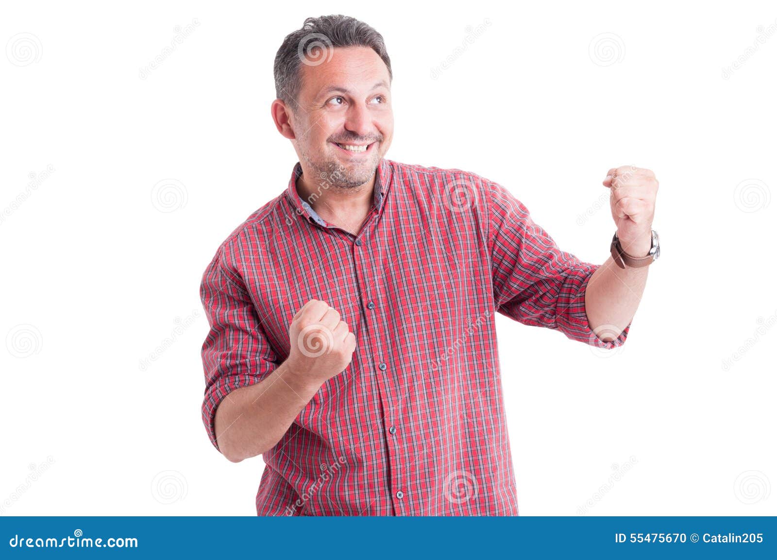Male Winner Expressing Victory Stock Photo - Image of achievement, fist ...