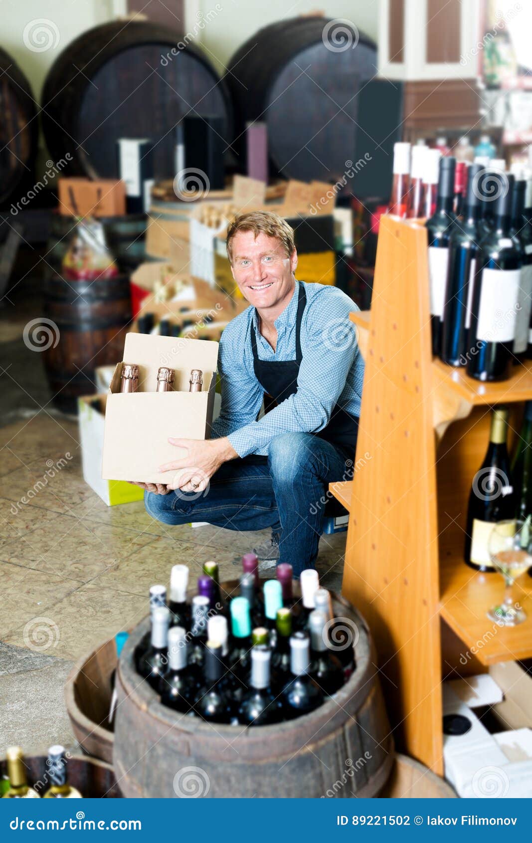Male Worker with Big Package in Hands Stock Photo - Image of assistant ...