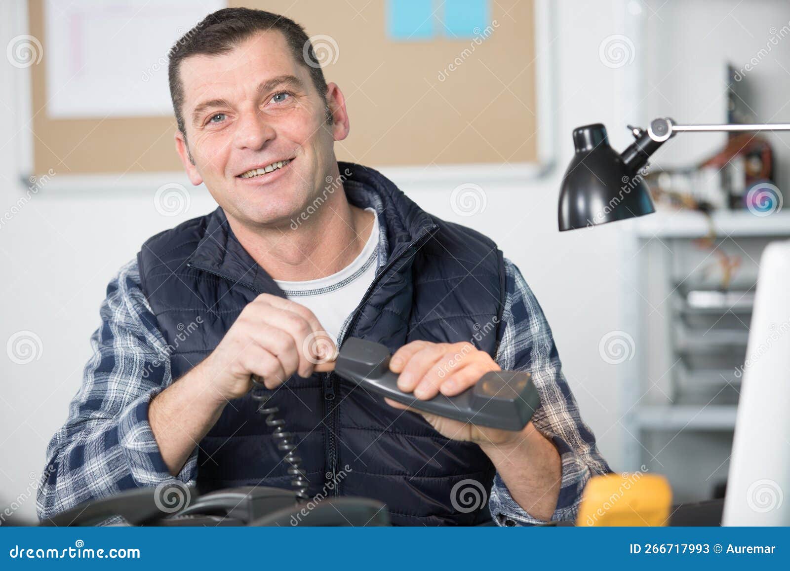 Male Worker Fixing Phone Cable Stock Image - Image of altcoin, business ...