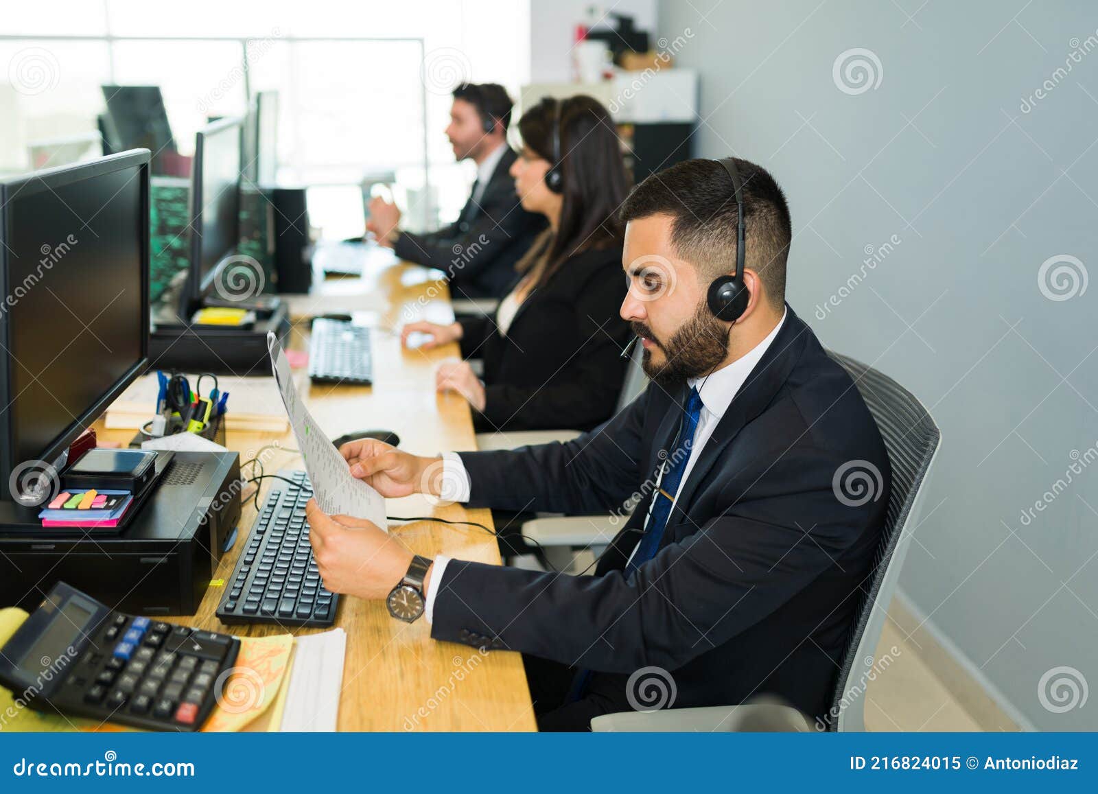 Male Worker Learning about Tech Support Stock Image - Image of angry ...