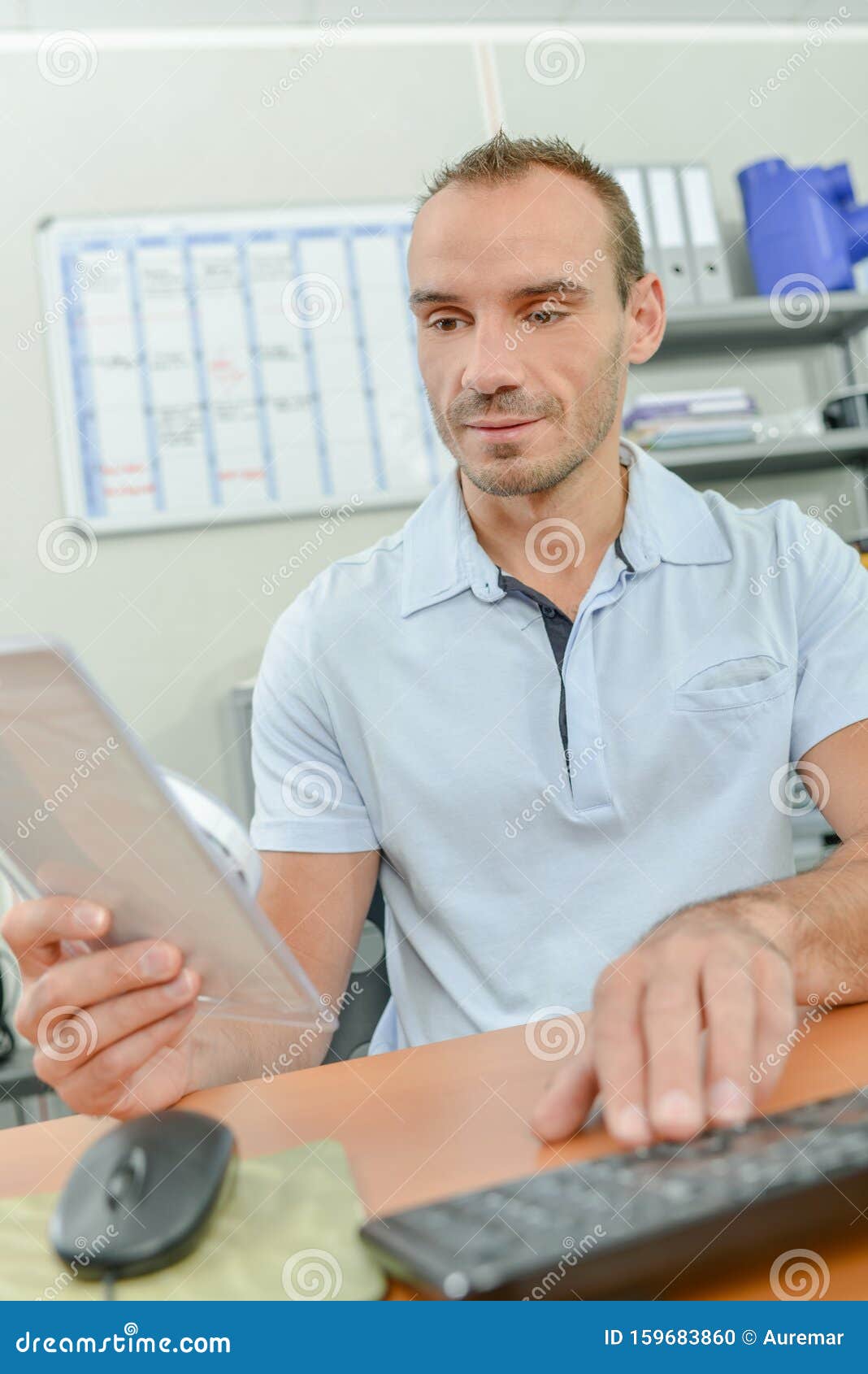 Male worker in office stock photo. Image of workplace - 159683860