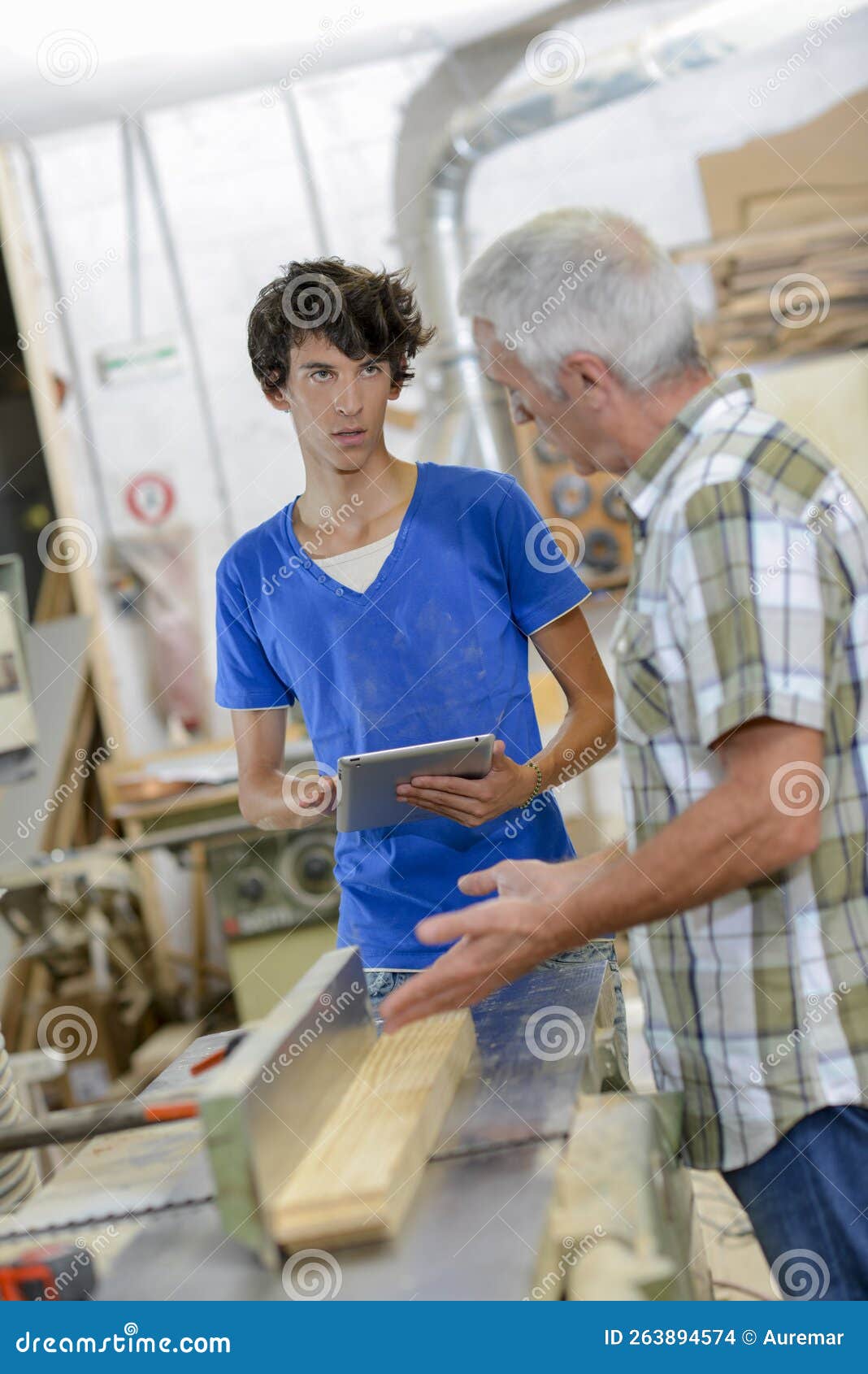 Male Worker Operating Table-saw Stock Photo - Image of professional ...