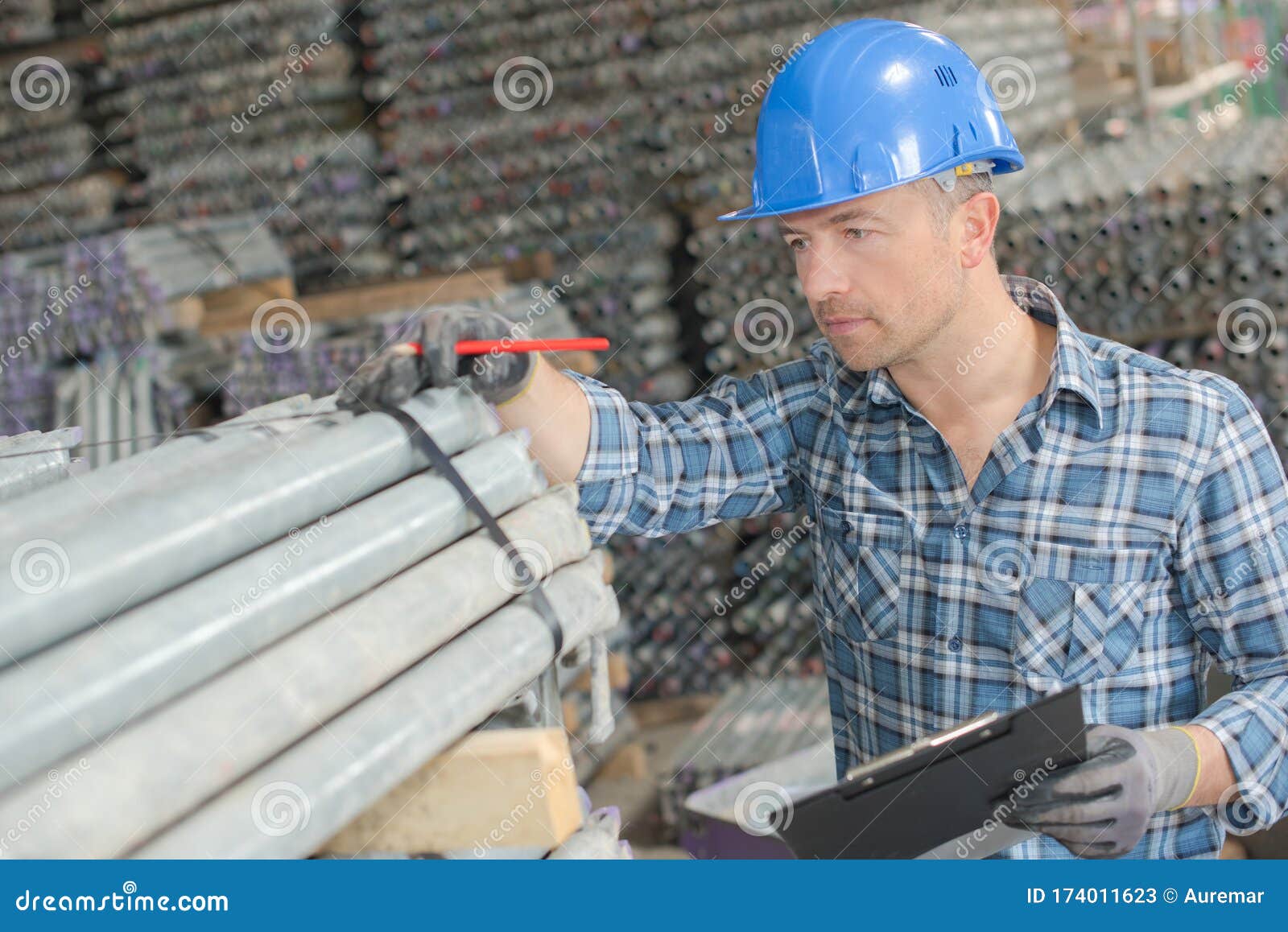 Male Worker and Pipe Inventory Stock Image - Image of service, pipe ...