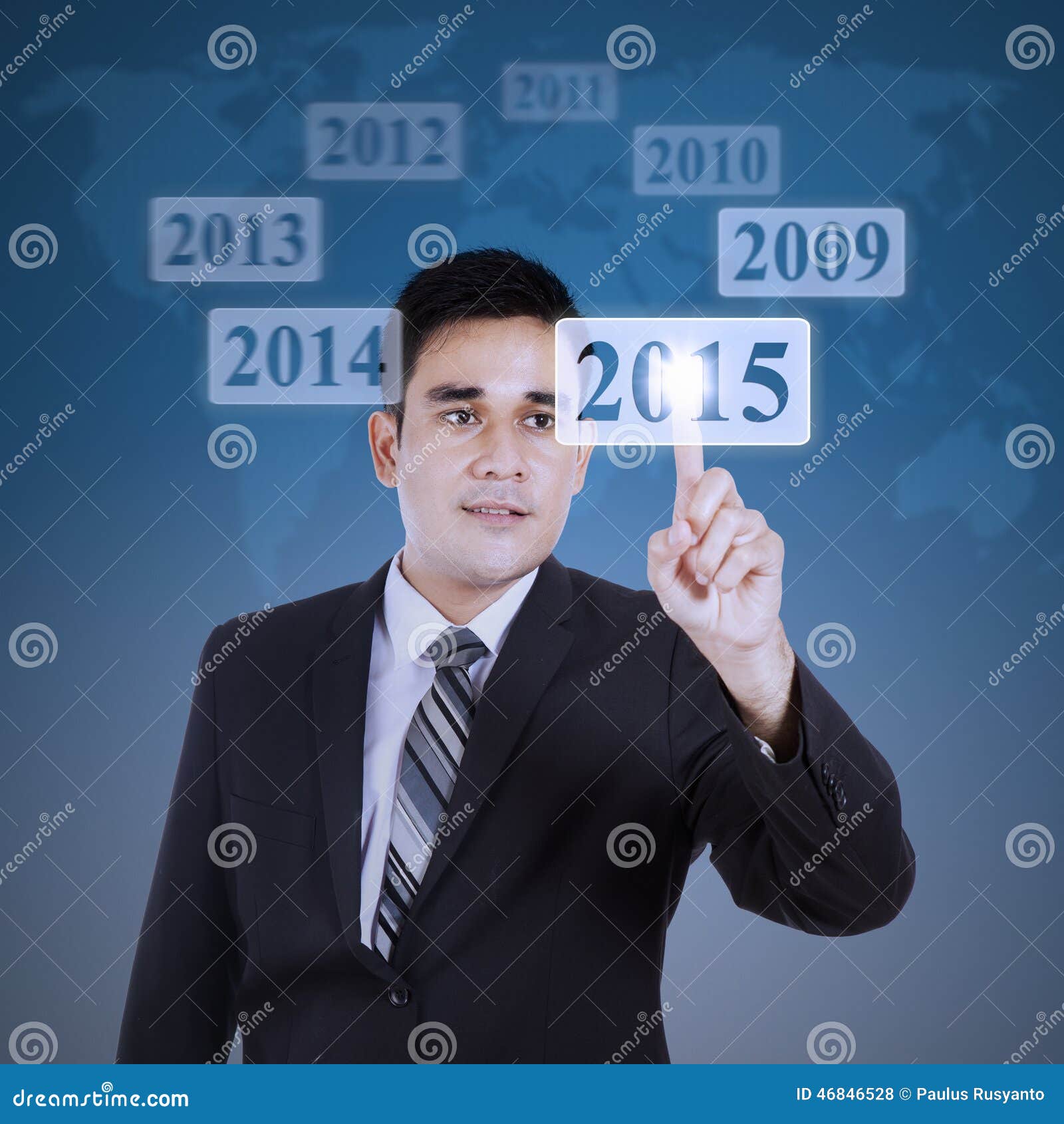 Male Worker Pushing a Virtual Button Stock Photo - Image of enter ...