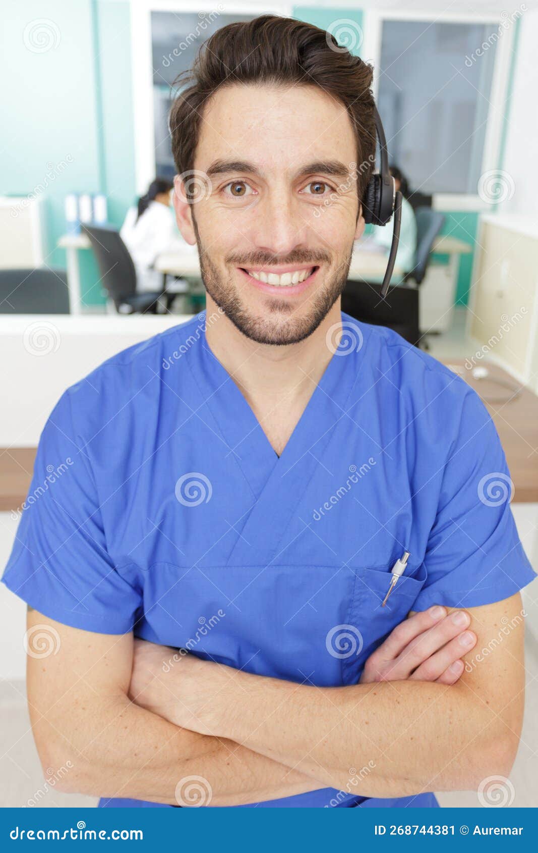 Male Worker on Reception Hospital Stock Image - Image of receptionist ...