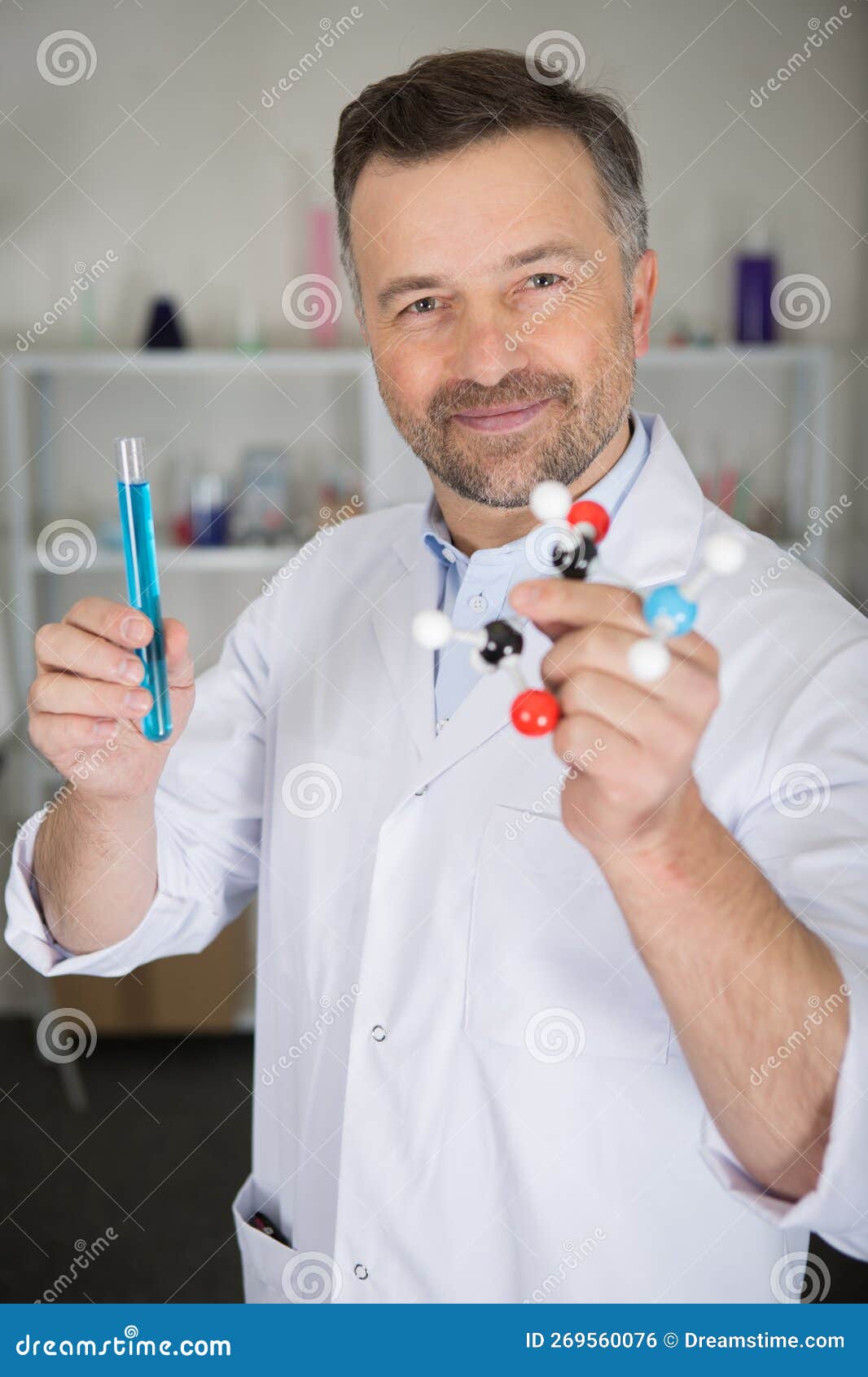Male Worker in Research Laboratory Stock Photo - Image of microscope ...