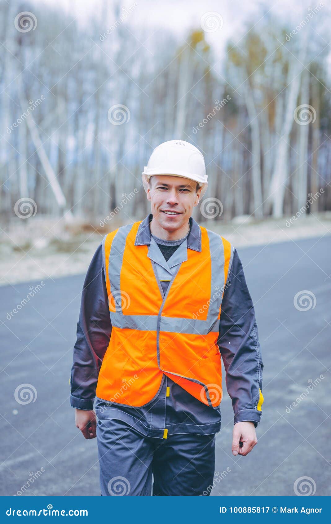 Male Worker Road Construction Stock Image - Image of specialist ...