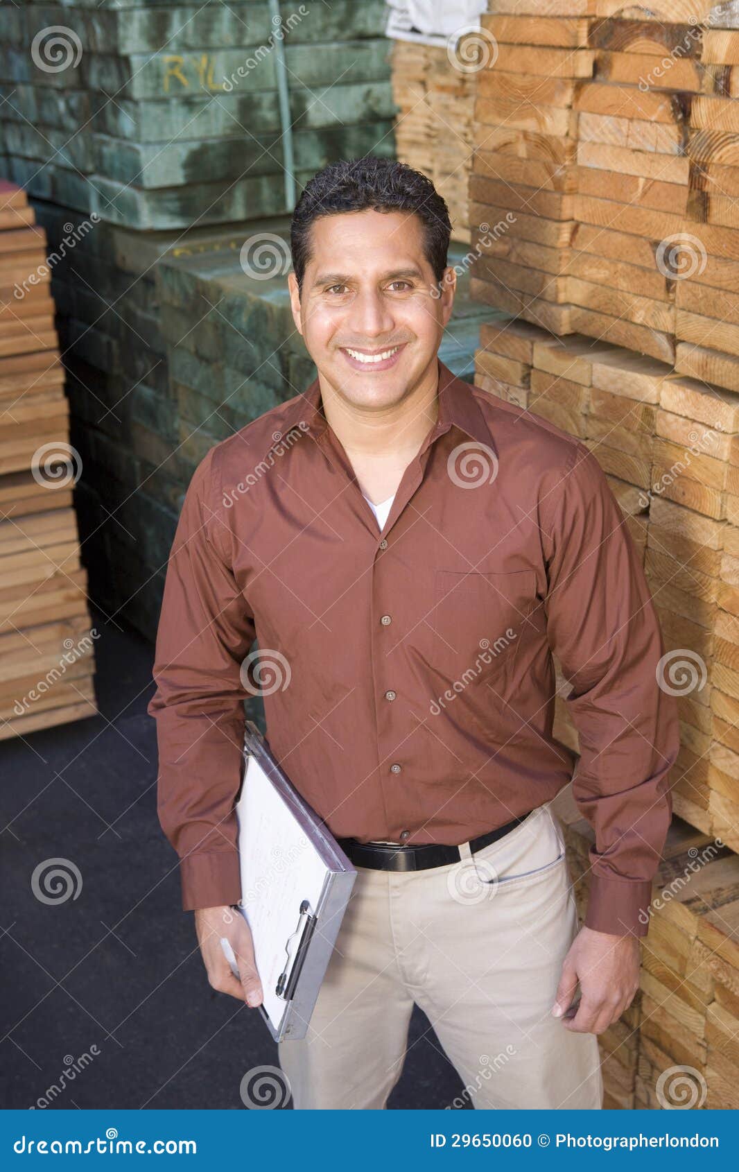 Male Worker Standing in the Warehouse Stock Photo - Image of profession ...