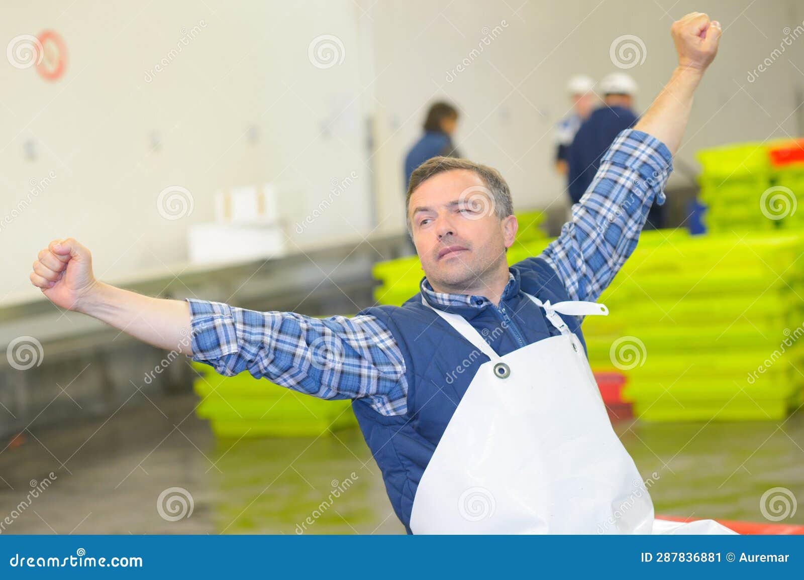 Male worker stretching stock image. Image of workforce - 287836881