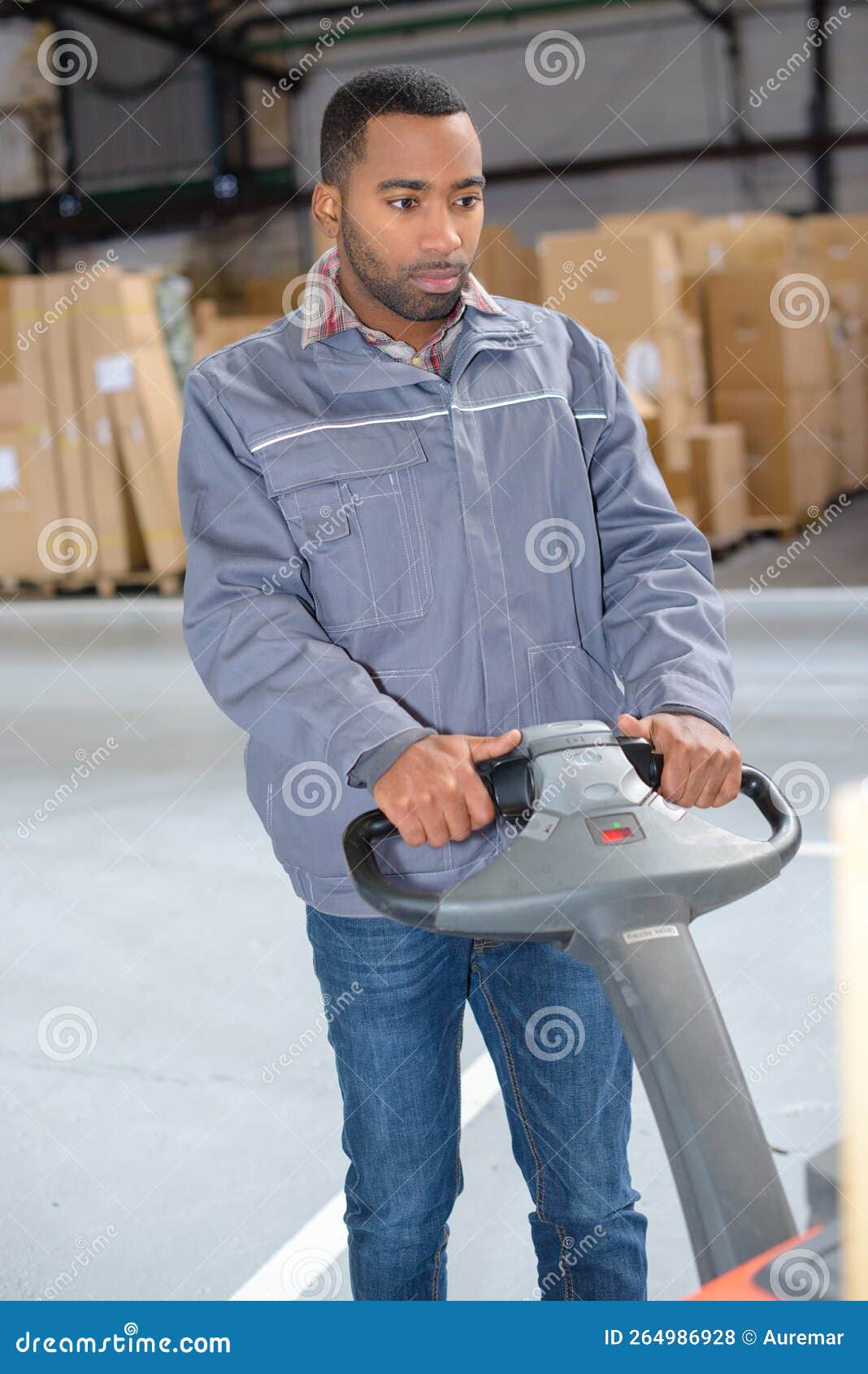 Male worker in warehouse stock photo. Image of industrial - 264986928