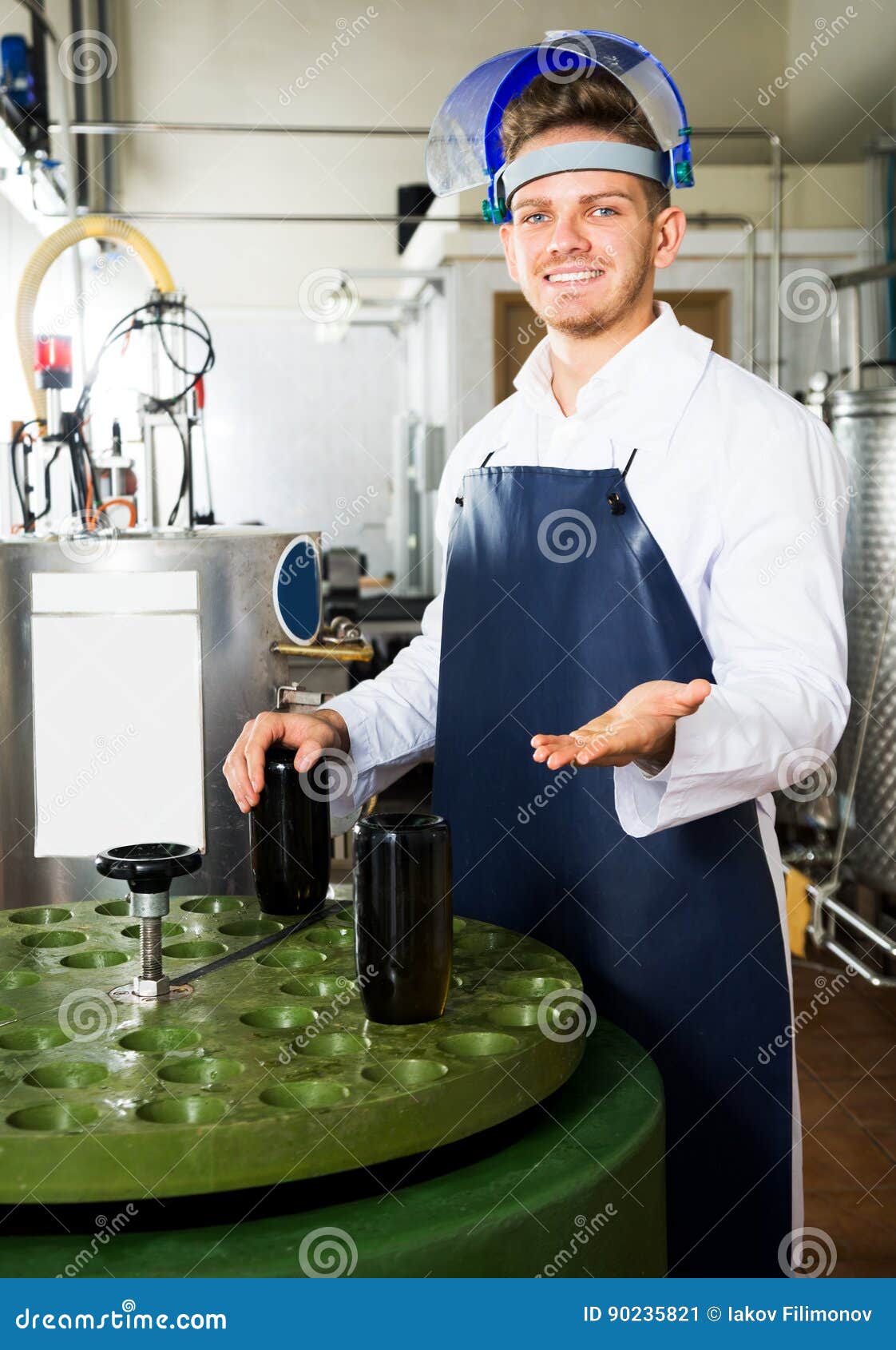 Male Worker Working with Machine Stock Image - Image of professional ...