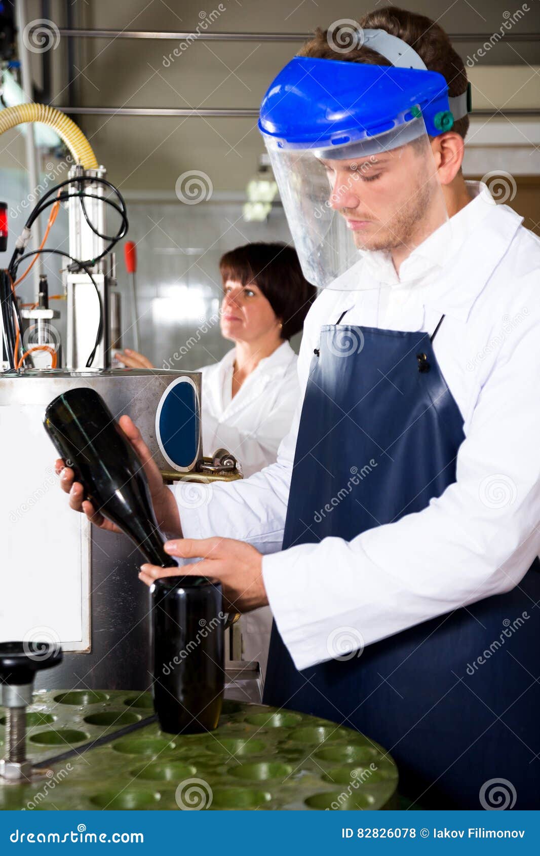 Male Worker Working with Machine Stock Photo - Image of person ...