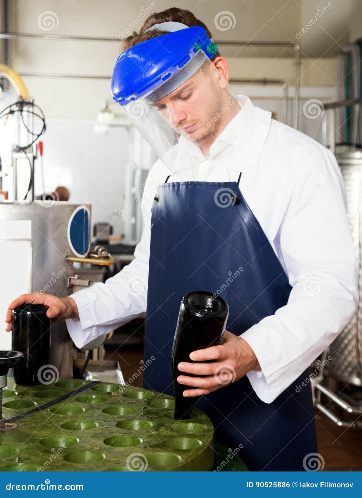 Male Worker Working with Machine Stock Photo - Image of occupation ...