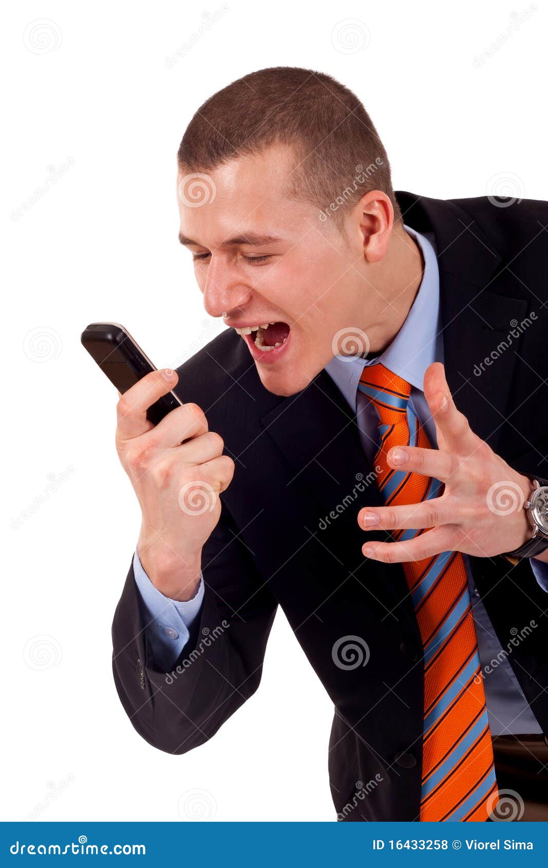 Male Yelling at the Cellphone Stock Photo - Image of phone, adult: 16433258