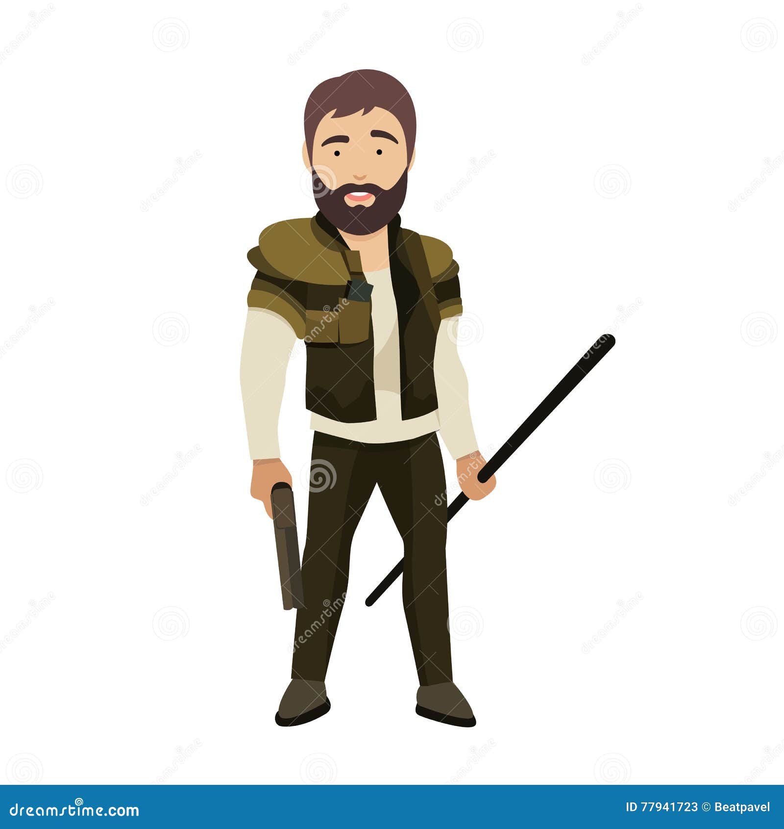 Male Zombie Hunter stock illustration. Illustration of comic - 77941723