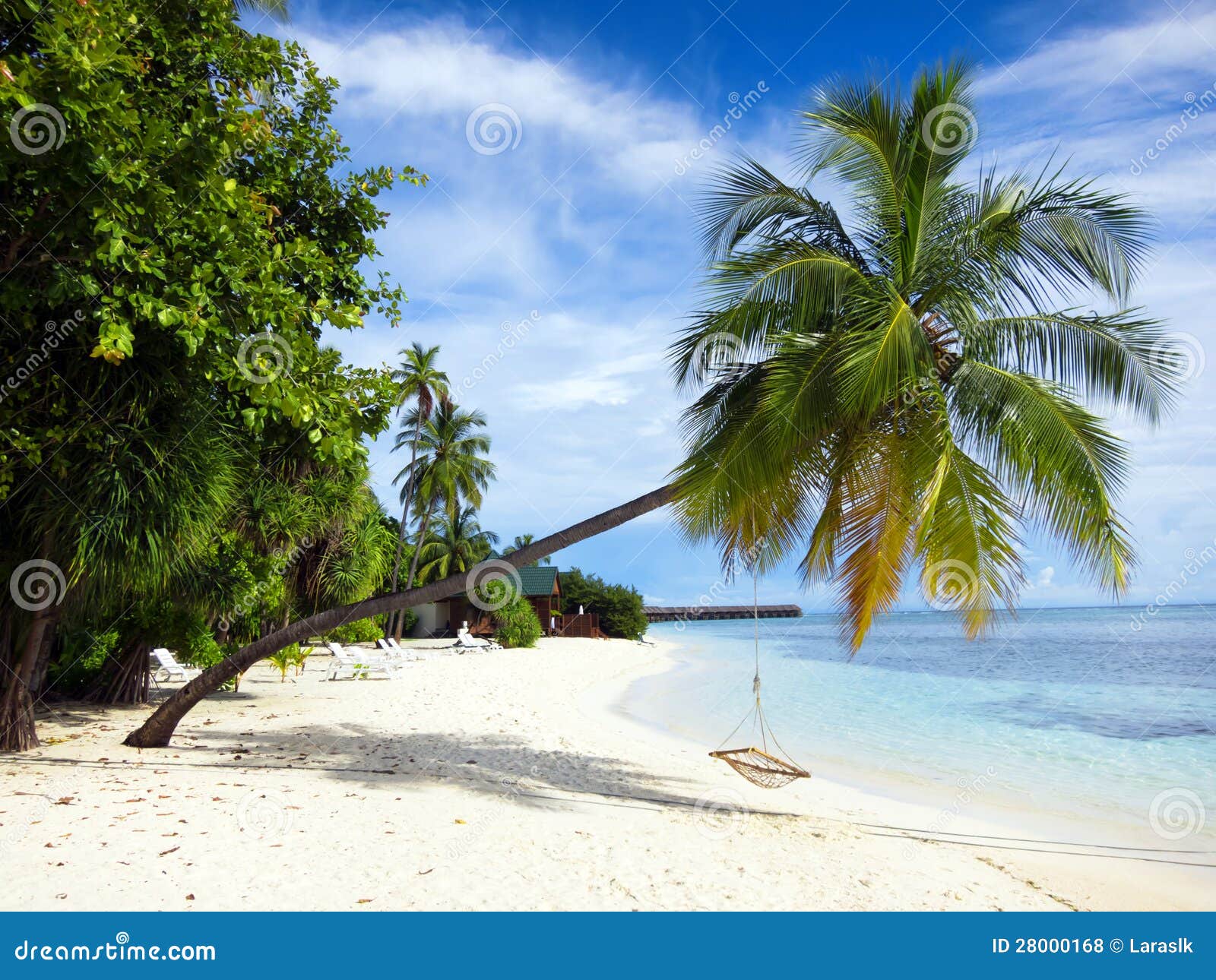 Malediven-Strand stockfoto. Bild von strand, reihe, hängematte - 28000168