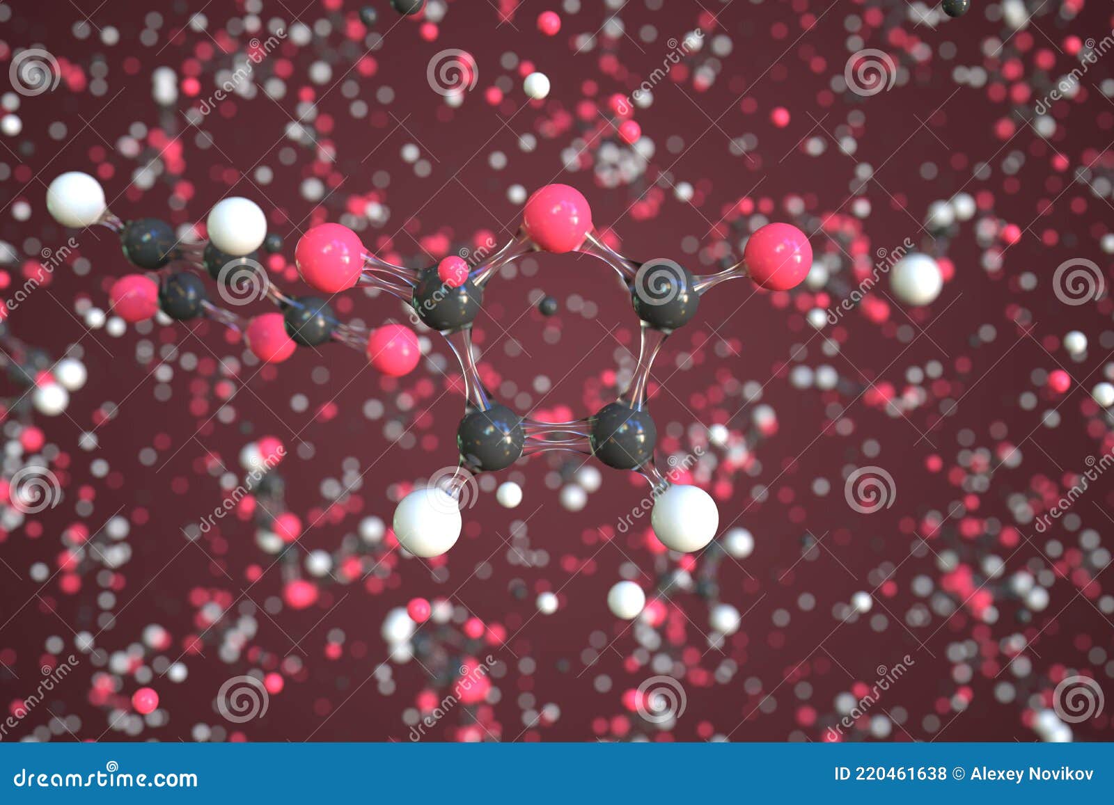 Maleic Anhydride Molecule Made with Balls, Conceptual Molecular Model ...