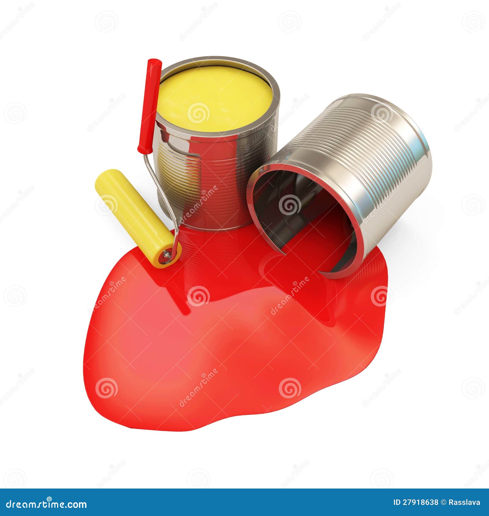 Malen Sie Dosen mit Rolle stock abbildung. Illustration von hausarbeit ...