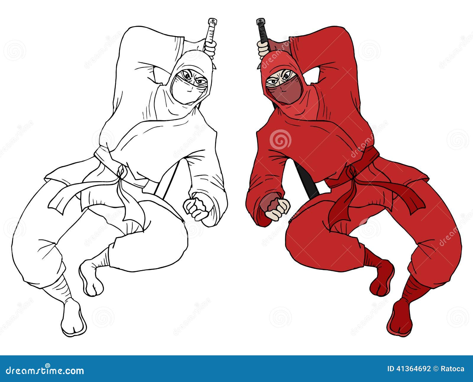 Malen Sie ninja vektor abbildung. Illustration von armee - 41364692