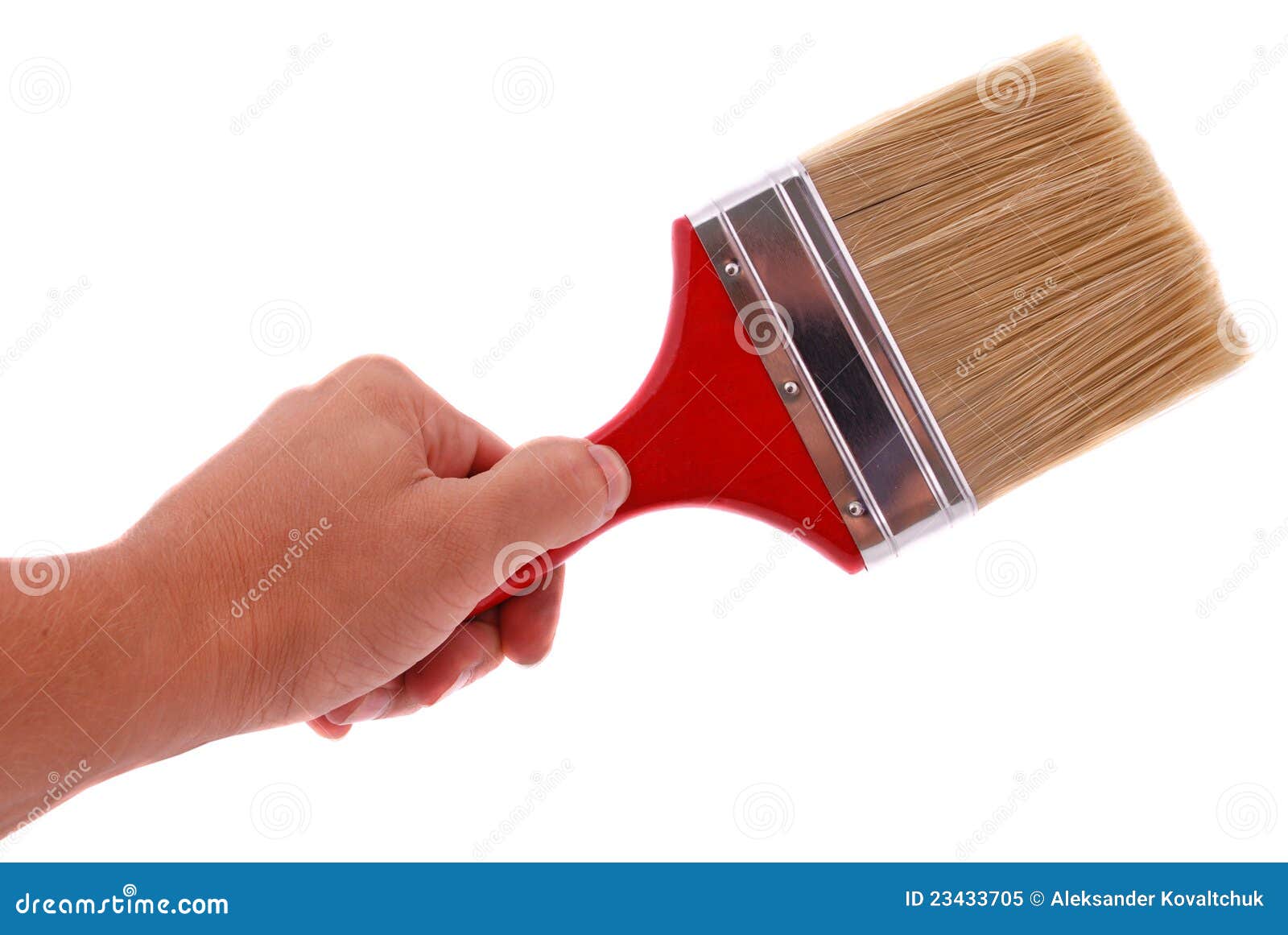 Malerpinsel in der Hand stockbild. Bild von holz, pinsel - 23433705