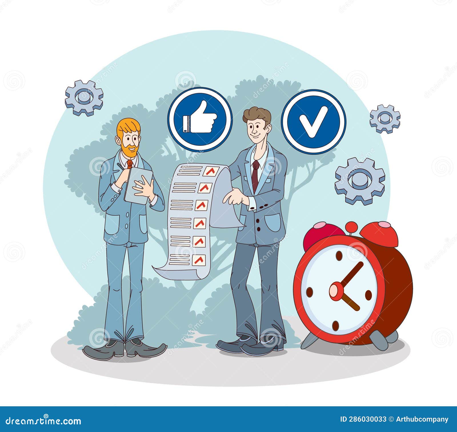 Males Checking Checklist with Different Work Tasks, Working. Time ...