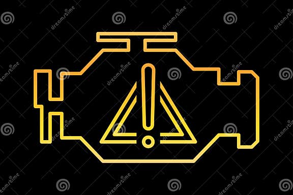Malfunction Indicator Icon on Car Dashboard. Check Engine Light ...