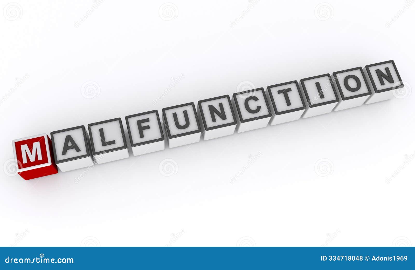 Malfunction Word Block on White Stock Illustration - Illustration of ...