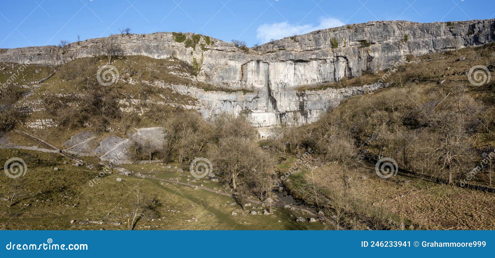 Malham Cove Elevated View Panorama Stock Image - Image of attraction ...