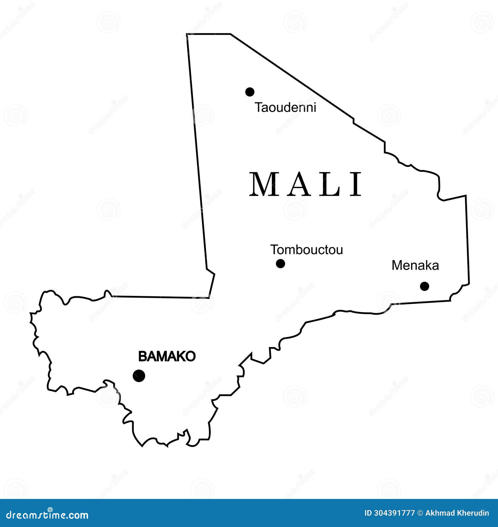 Mali country map stock illustration. Illustration of mali - 304391777
