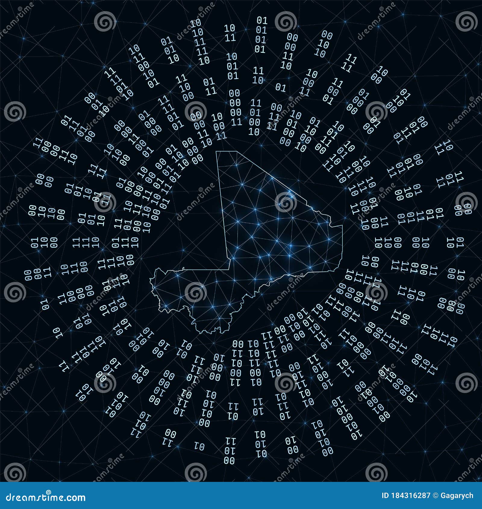 Mali digital map. stock vector. Illustration of computing - 184316287