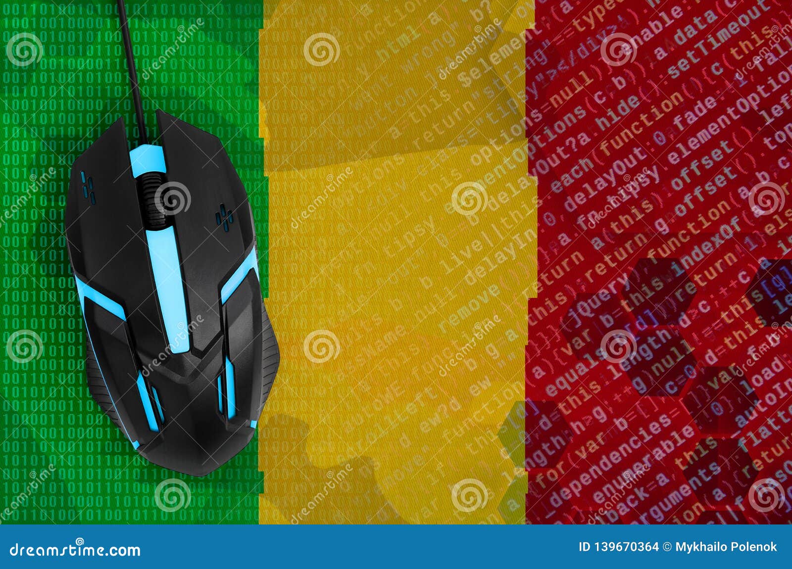 Mali Flag and Computer Mouse. Digital Threat, Illegal Actions on the ...