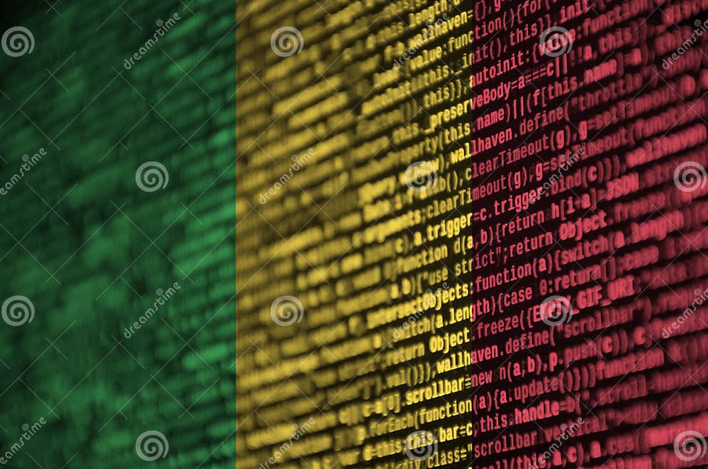 Mali Flag is Depicted on the Screen with the Program Code. the Concept ...