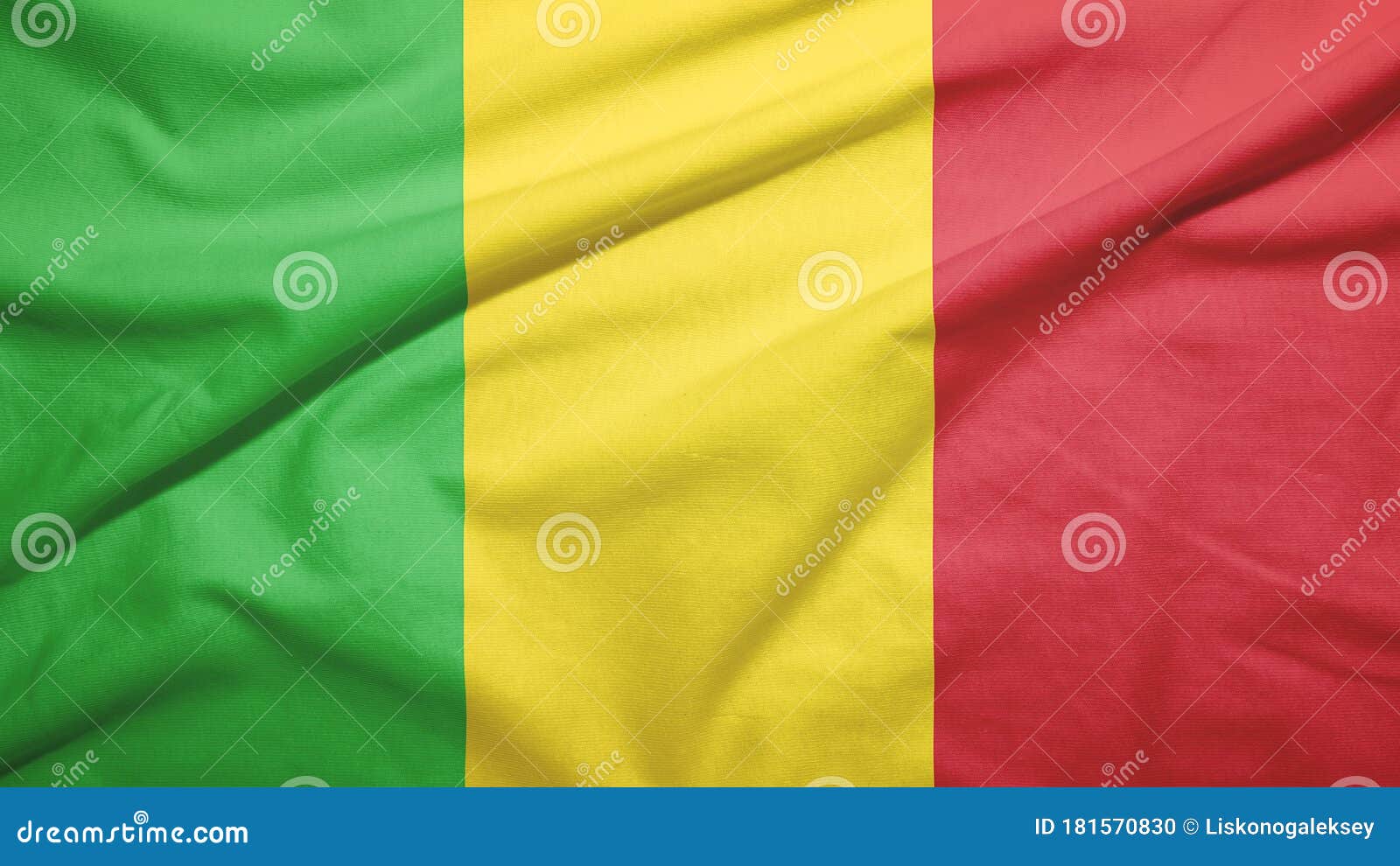 Mali Flag with Fabric Texture Stock Photo - Image of horizontal, canvas ...