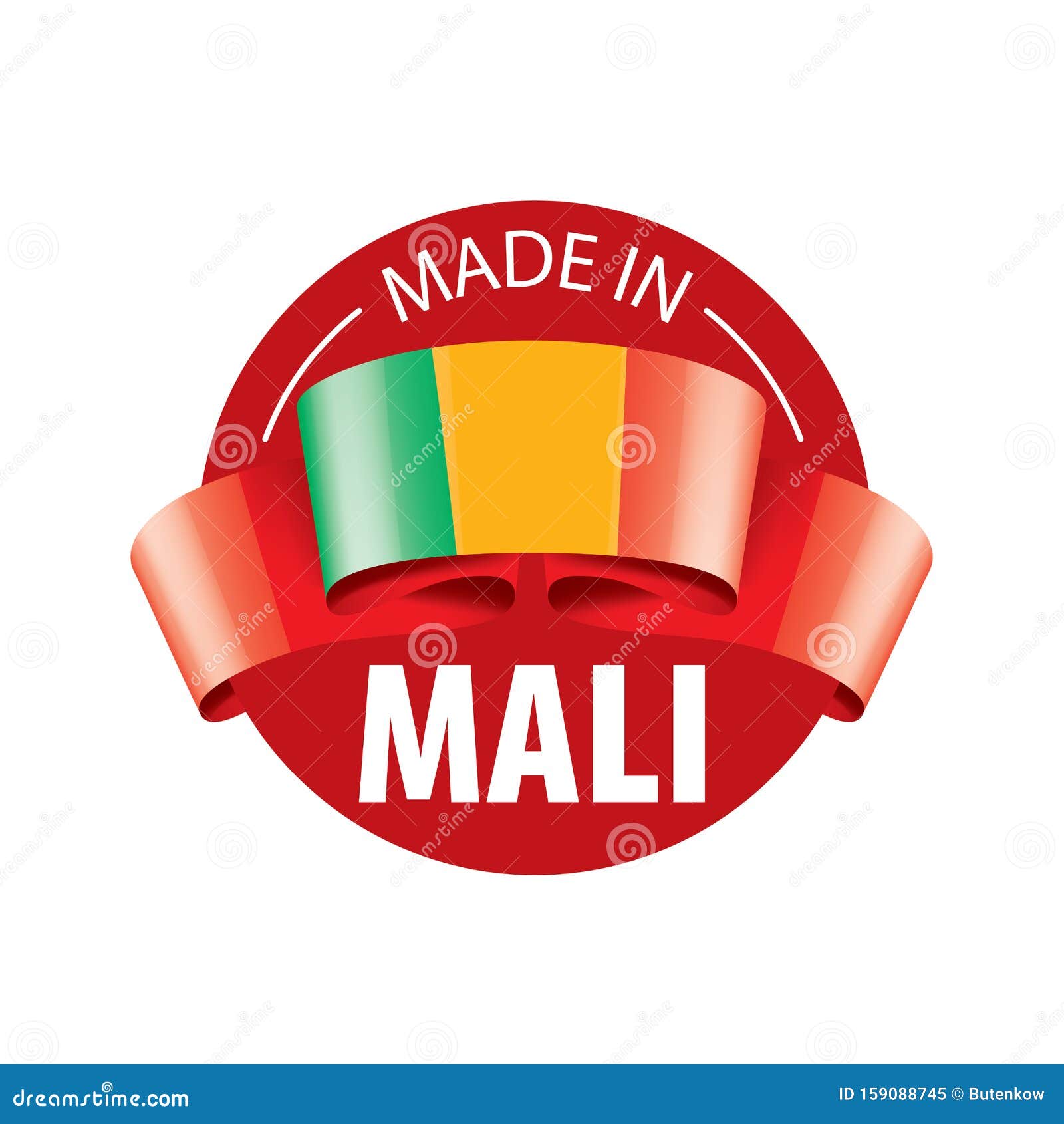 Mali Flag, Vector Illustration on a White Background. Stock Vector ...