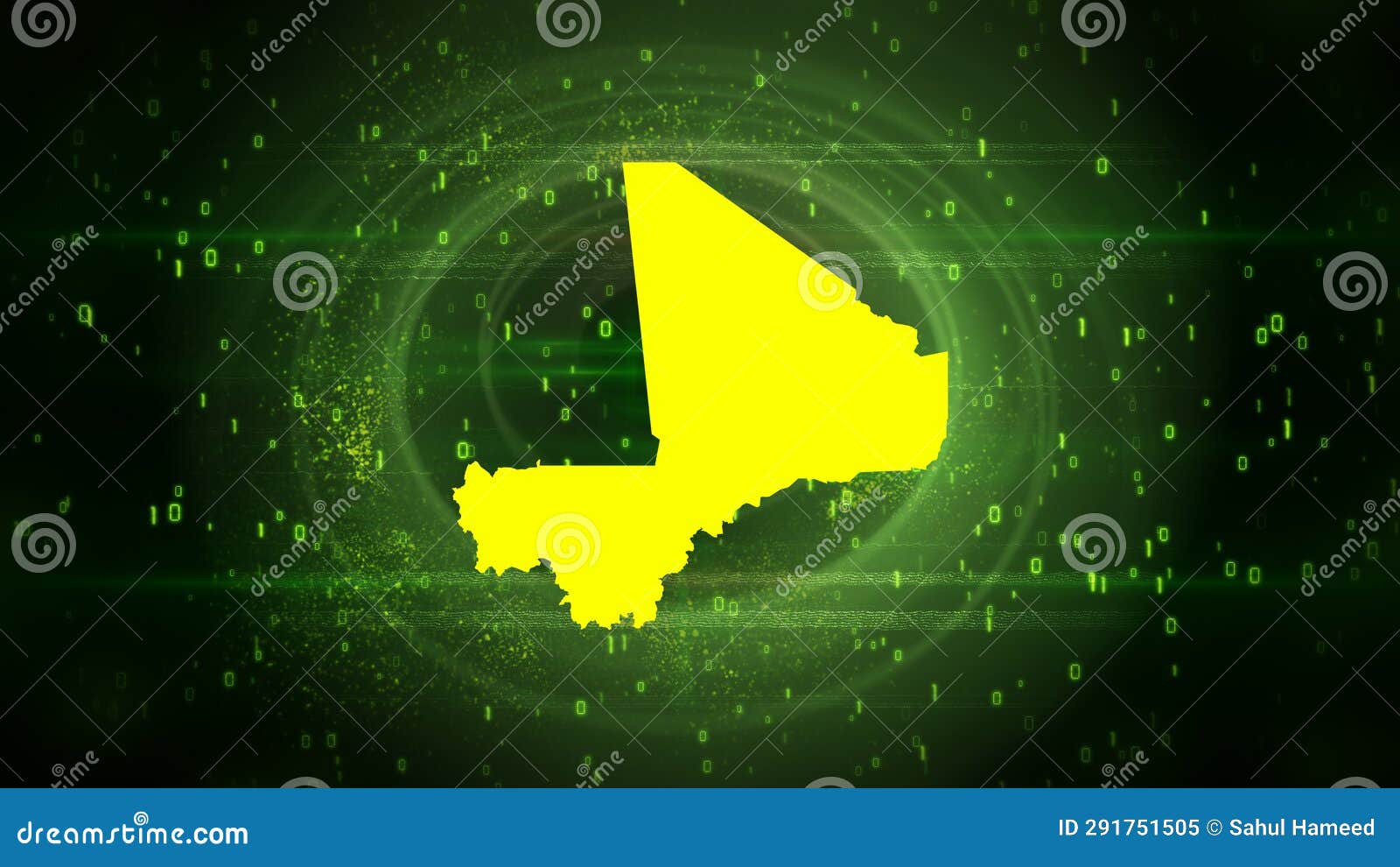 Mali Map on Digital Background Stock Illustration - Illustration of ...
