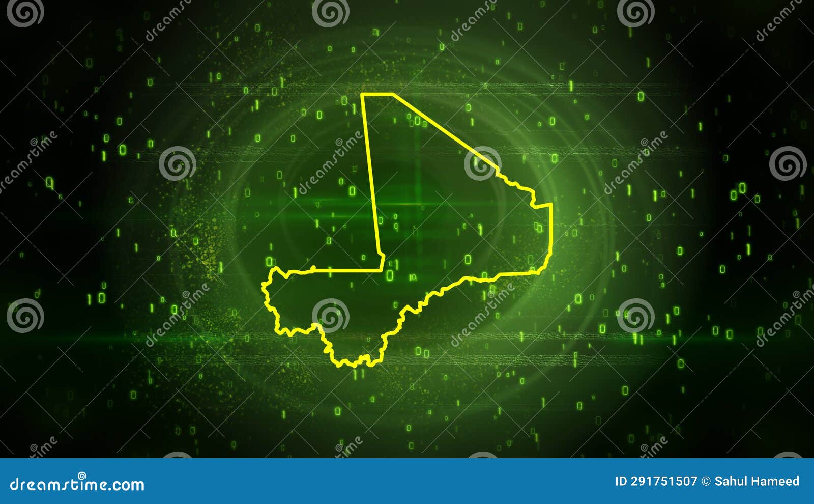 Mali Map on Digital Background Stock Illustration - Illustration of ...