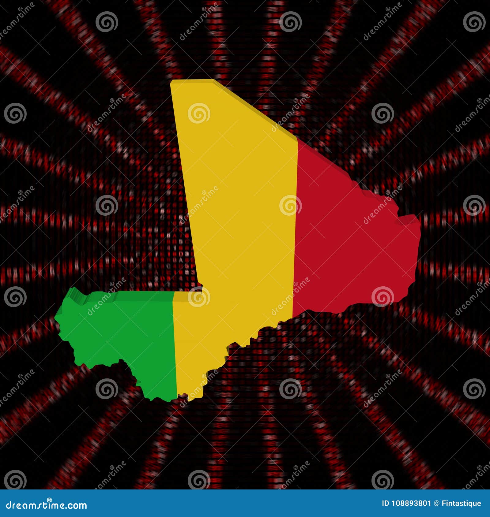 Mali Map Flag on Red Hex Code Burst Illustration Stock Illustration ...